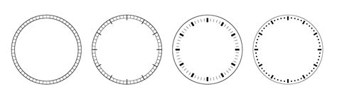 Dial Of Watch Template Circles Of Clock Faces For Time Template Analogue Watches Thermometer