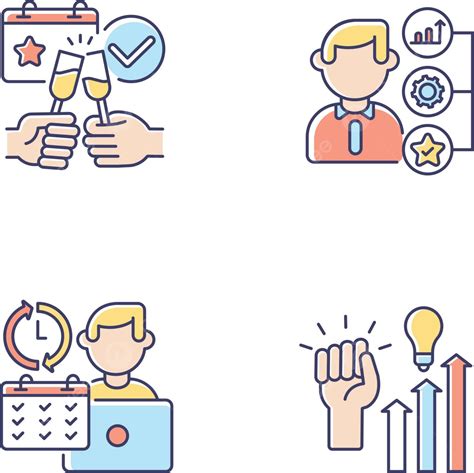 Company Occupation Rgb Color Icons Set Simple Recruitment Contour Vector Simple Recruitment