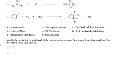 Solved CH3 CH3 1. H20 CH3 +C2 +H20 +HC Cl a-Proton transfer | Chegg.com