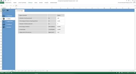Six Sigma Excel Spreadsheet Template 5 0 LUZ Templates