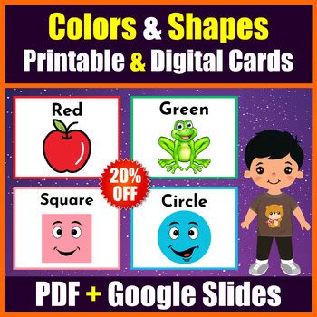 Colors Shapes Bundle Printable Digital Cards With Google Slides