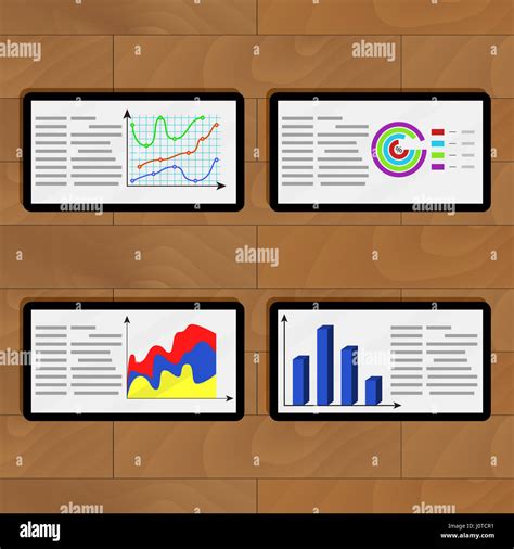 Infochart Business On Tablets Vector Information Pie Chart Data