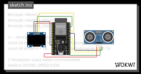 SESI OLED Ultrasonic LAURENSIA Wokwi ESP STM Arduino Simulator