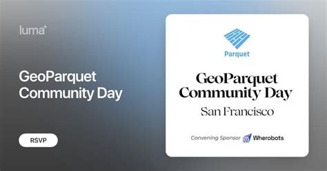 Mo Sarwat On Linkedin Geoparquet Community Day · Luma