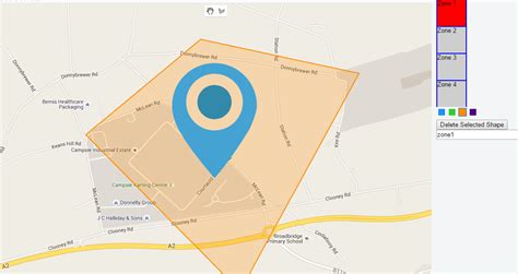 Javascript Select A Google Maps Polygon Outside Map Control And