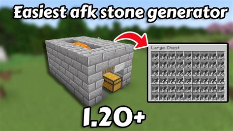 Minecraft Simple Afk Stone Farm Tutorial 120 All Version Youtube