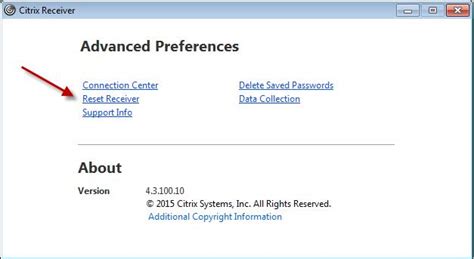 Reset Citrix Receiver Settings