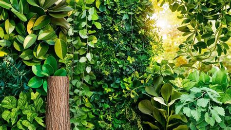 Tree Trunk Is Surrounded By Green Leaves Stock Image Image Of