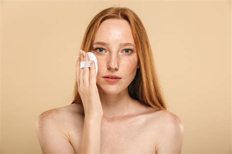 Premium Photo Beauty Portrait Of A Pretty Young Redhead Topless Woman