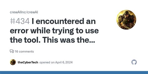 I Encountered An Error While Trying To Use The Tool This Was The Error GithubSearchTool Run