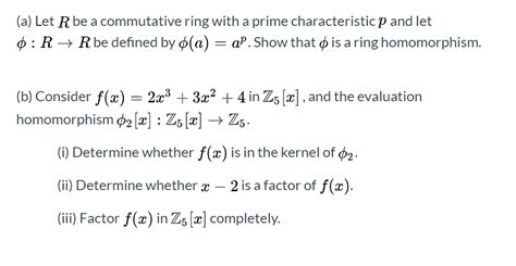 Solved A Let R Be A Commutative Ring With A Prime