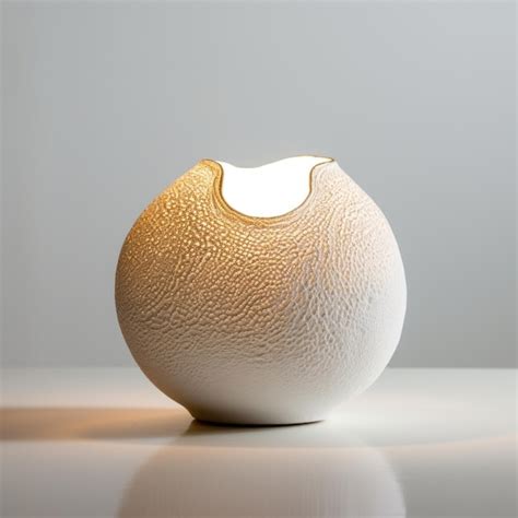 Premium Photo Luminous Spheres A White Vase With Shiny Bumpy Texture