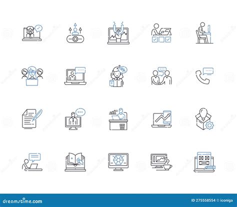 Industry Arena Line Icons Collection Manufacturing Production