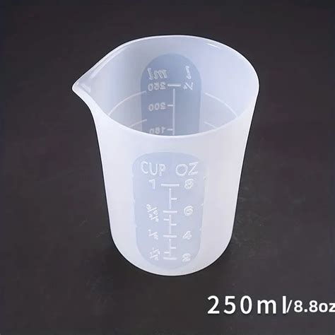 수지 용 250ml 측정 컵 페인트 에폭시 수지 혼합 컵 측정 비커 액체 측정 컵 실험실 또는 주방용 졸업식 Temu