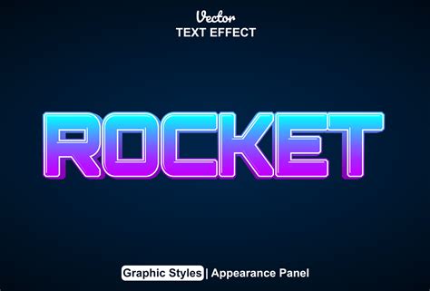 Rocket Text Effect With Graphic Style And Editable 18859388 Vector Art