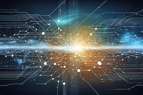 Abstract Data Technology Background With A Network Grid And Particles