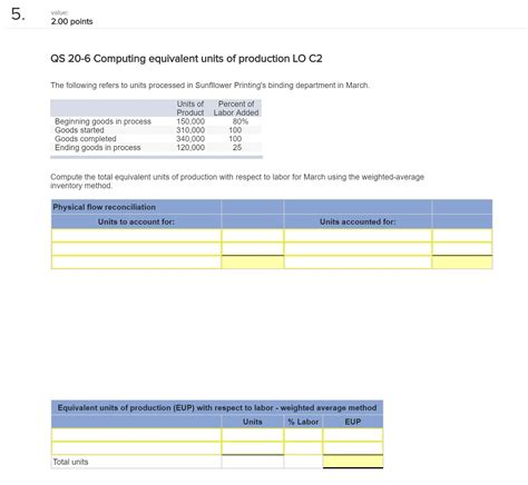 Solved Qs 20 6 Computing Equivalent Units Of Production Lo
