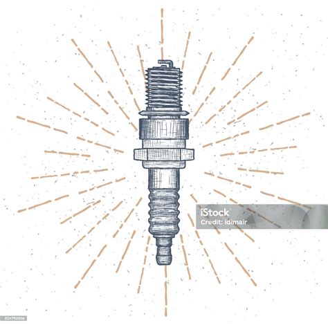 점화 플러그 아이콘 템플릿입니다 자동차 또는 자동차 서비스 아이콘입니다 벡터 판화 제작물에 대한 스톡 벡터 아트 및 기타 이미지 판화 제작물 엔진 스케치 Istock
