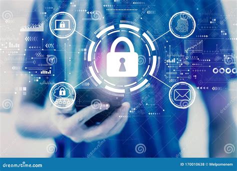 Internet Network Security Concept With Man Using A Smartphone Stock