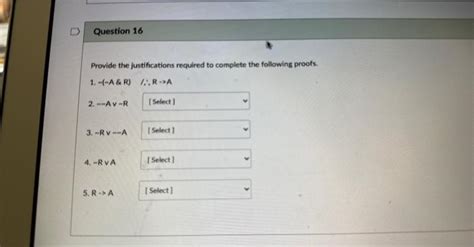 Provide The Justifications Required To Complete The Chegg