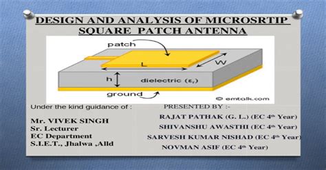 Hfss Microstrip Patch Antenna Analysis And Design