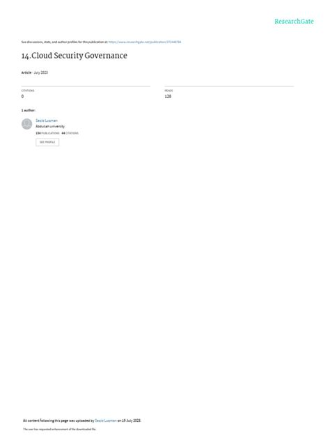 14 Cloudsecuritygovernance Pdf Information Security Cloud Computing