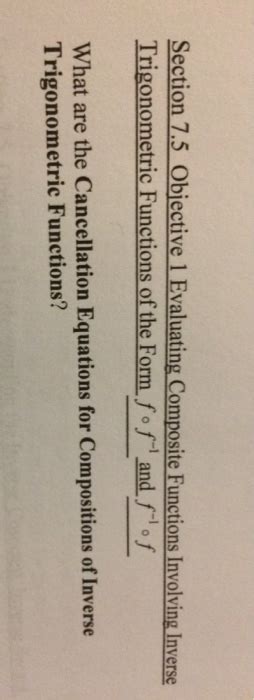 Solved Evaluating Composite Functions Involving Inverse Chegg