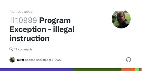 Program Exception Illegal Instruction · Issue 10989 · Firemodelsfds
