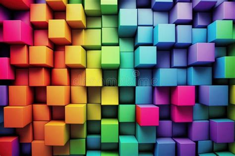 Abstract Background Of Cube Blocks Wall Stacking Design Stock Illustration Illustration Of