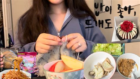 Vlog 해야 할것은 많지만 하고 싶은 거만 골라서 하는 법 뜨개로그 간헐적 단식으로 다이어트 혼자 보내는