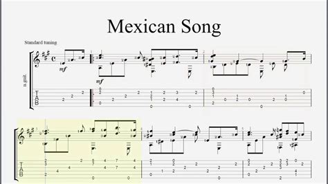 Mexican Song For Guitar Tab Youtube