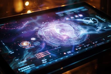 a hightech futuristic display showcasing advanced data visualization