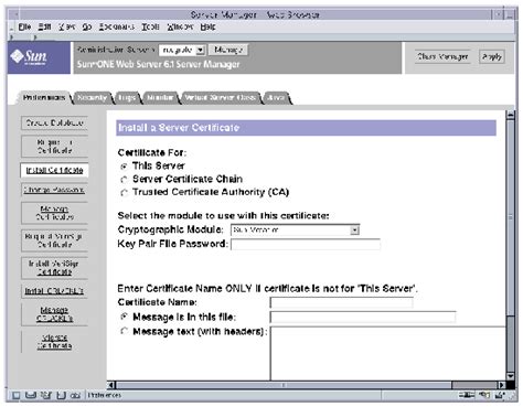 C H A P T E R 3 Installing And Configuring Sun One Server Software