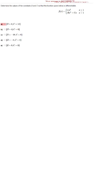 Solved Determine The Values Of The Constants B And C So That Chegg