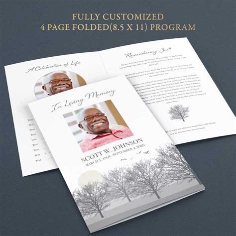 Free Printable Celebration Of Life Program Template Totally Free