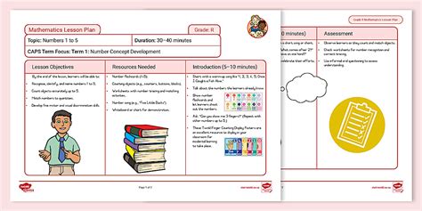 Grade R Mathematics Number Concepts Lesson Plan Twinkl