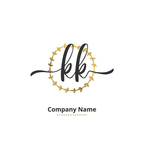 Kk Initial Handwriting And Signature Logo Design With Circle Beautiful Design Handwritten Logo