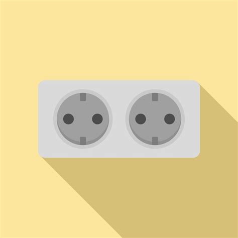 Premium Vector Double Wall Power Socket Icon Flat Illustration Of Double Wall Power Socket