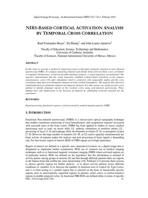 Pdf Nirs Based Cortical Activation Analysis By Temporal Cross