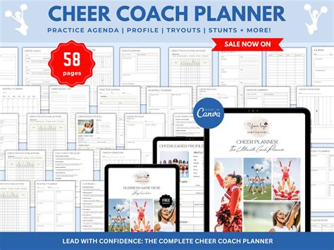 Editable Cheer Coach Planner Printable Cheer Coach Binder Coaching Planner Templates Cheer