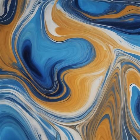 Premium Ai Image Unveiling The Beauty Of Fluid Patterns In Abstract Blue And White Liquid