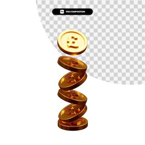 Premium Psd Stack Of Golden Coins 3d Rendering Isolated