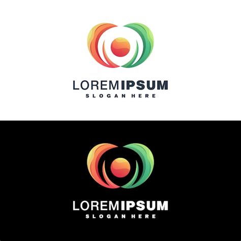 화려한 궤도 로고 프리미엄 벡터