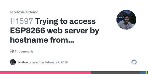 Trying To Access Esp8266 Web Server By Hostname From Windows · Issue 1597 · Esp8266arduino