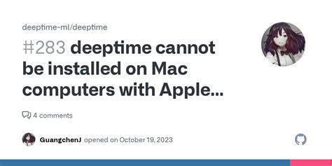 Deeptime Cannot Be Installed On Mac Computers With Apple Silicon And Python Issue