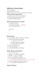MidTerm Cheat Sheet MidTerm Cheat Sheet CS 31 Lecture 2 Discussion Session 2A MidTerm Session