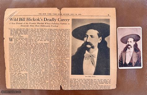 Most Famous Lawman Wild Bill Hickok” Cdv Photo And Newspaper Telling Of