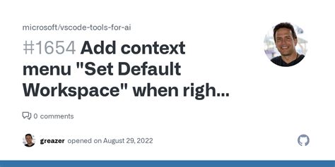 Add Context Menu Set Default Workspace When Right Clicking Workspace · Issue 1654 · Microsoft