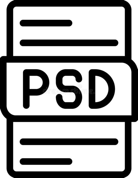 Psd File Type Icons Document Format Type Design Graphic Icon With Outline Design Style Vector