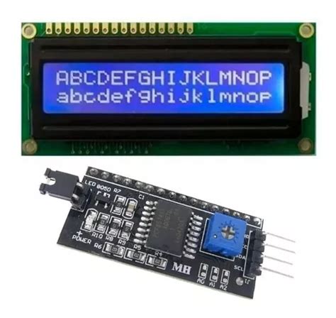 Display Lcd 16x2 1602 Com Back Azul Modulo I2c Pic Arduino Mercadolivre